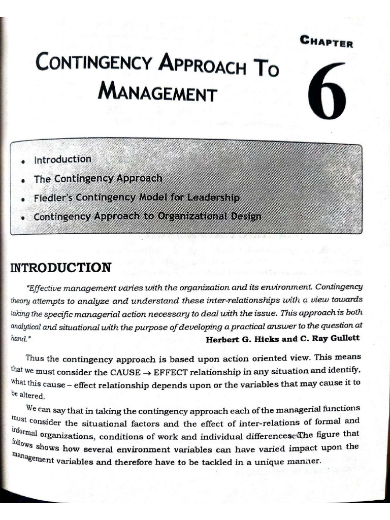 FOM Unit 1 Part 6 Contingency Theory | PDF