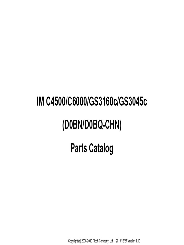 Ricoh IM C4500 C6000 GS3160c GS3045c Parts Catalog China 66df5a7a60bf8 ...