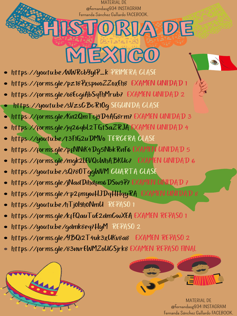 Clases y Exámenes de Historia de México | PDF