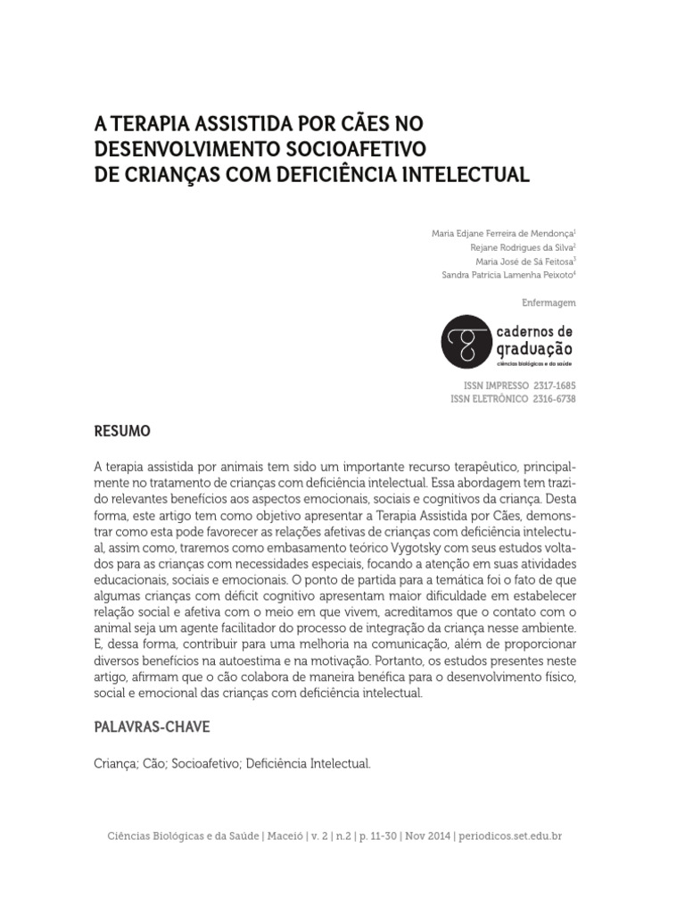 Terapia Assistida Por Cães | PDF | Cães | Deficiência intelectual