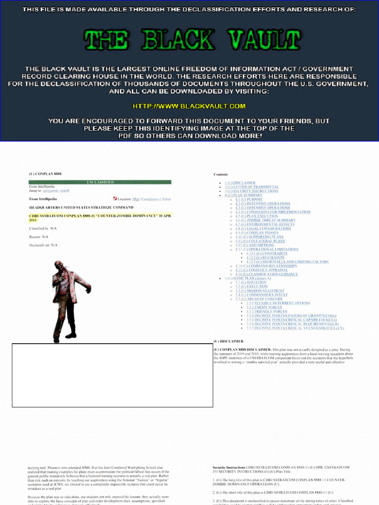 CONPLAN 8888-11 (Or "Counter Zombie Dominance") | PDF | Nature