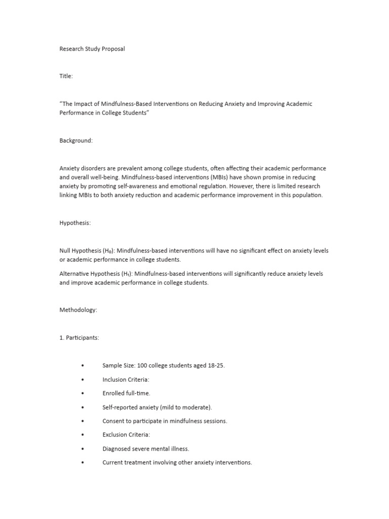 Research Study Proposal | PDF