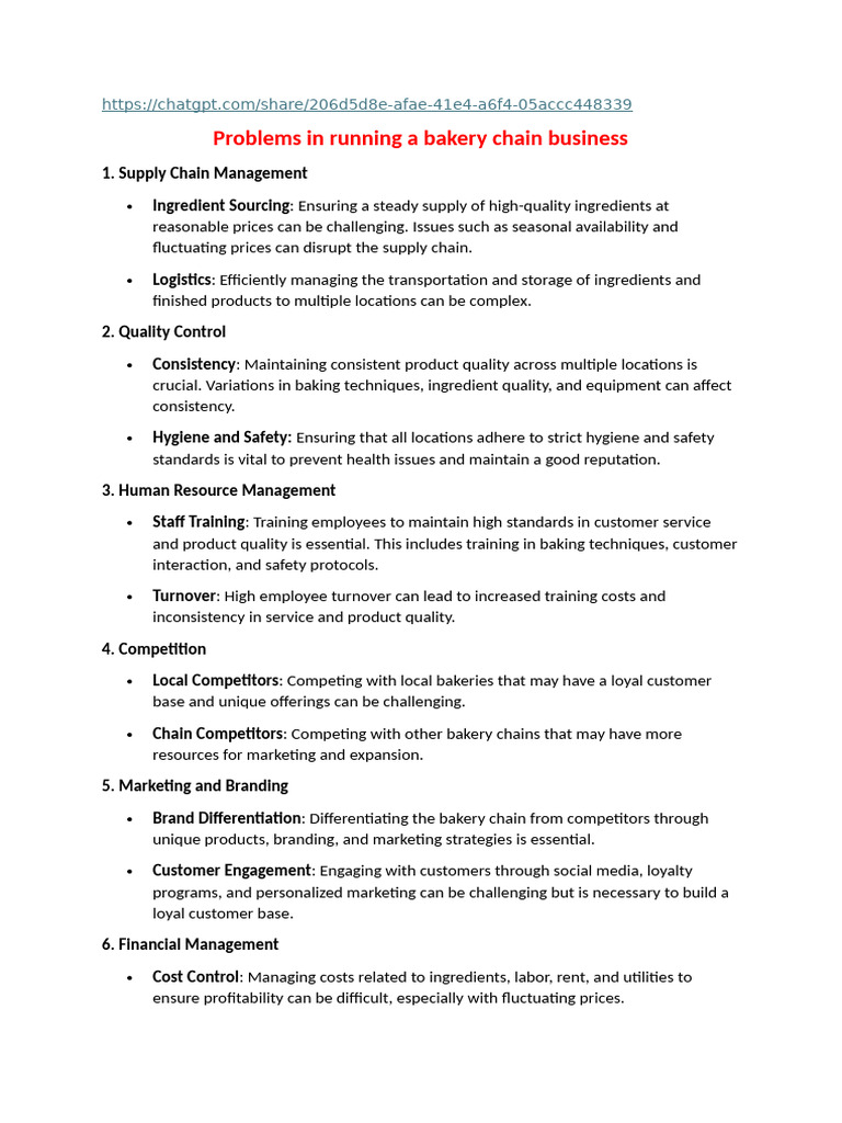 Bakery Problems and Solutions | PDF | Supply Chain | Point Of Sale