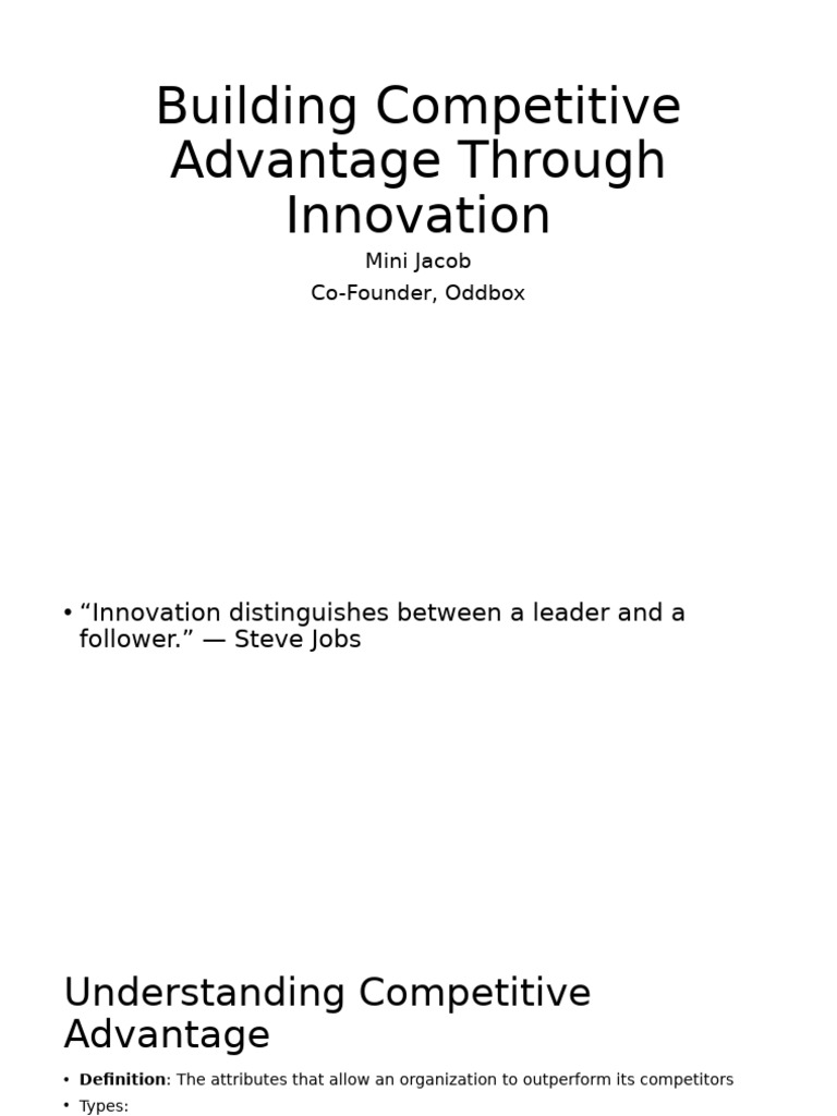 Innovative Strategies for Competitive Advantage | PDF | Innovation | Brand