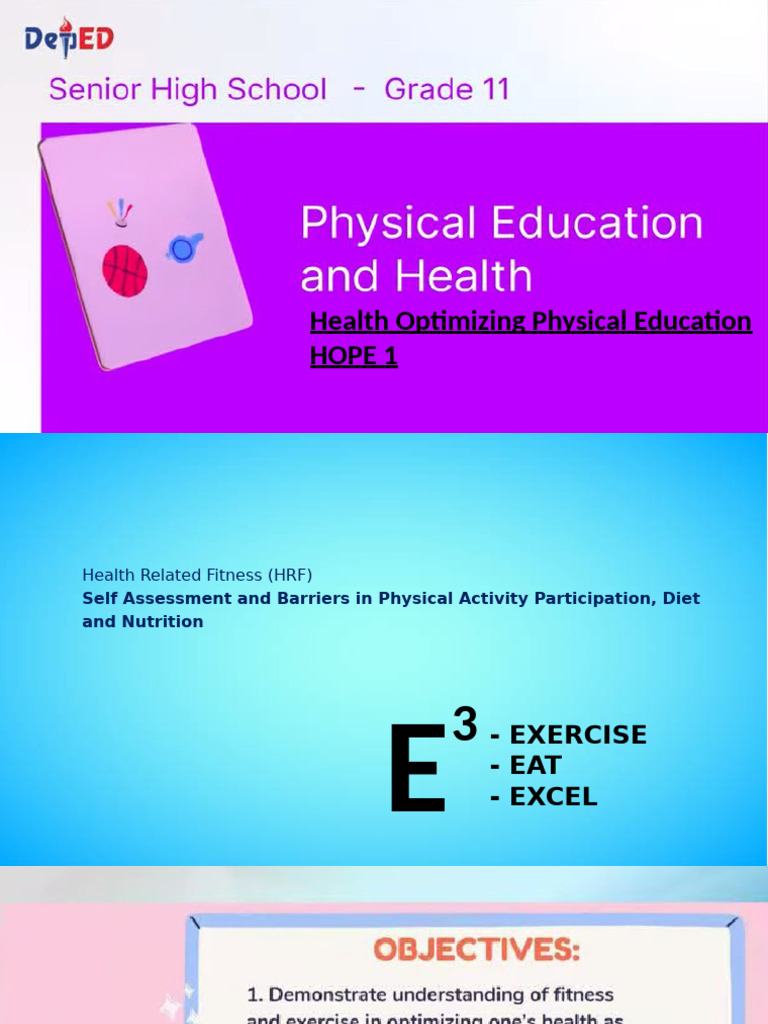 PHYSICAL EDUCATION AND HEALTH M1 L1-2 | PDF | Physical Fitness ...