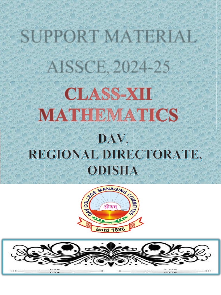 Xii Maths Final | PDF | Matrix (Mathematics) | Geometry