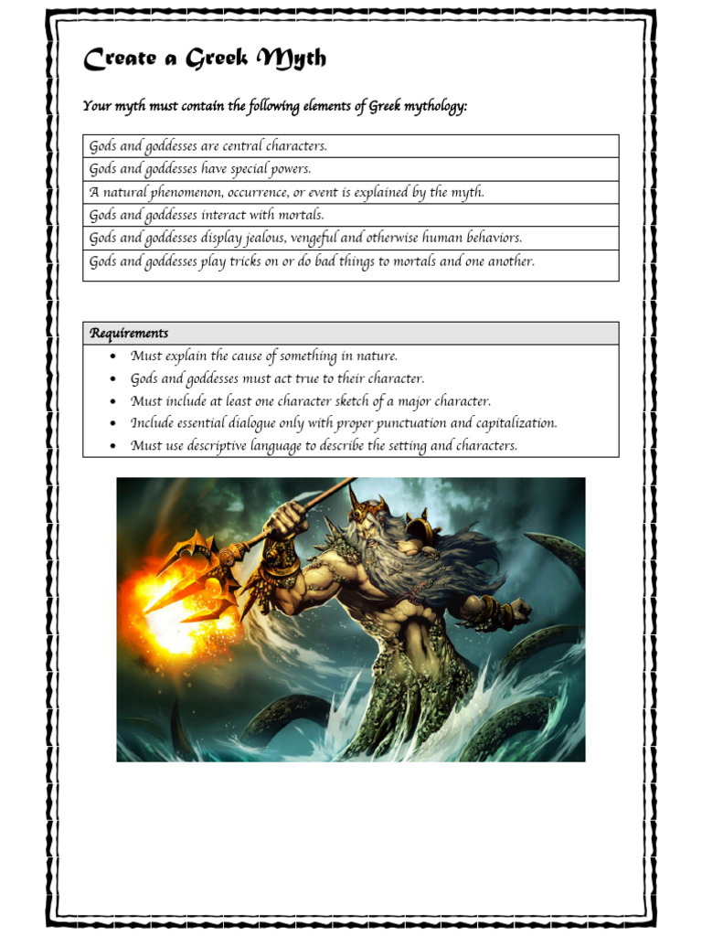 Crafting a Greek Myth Narrative | PDF