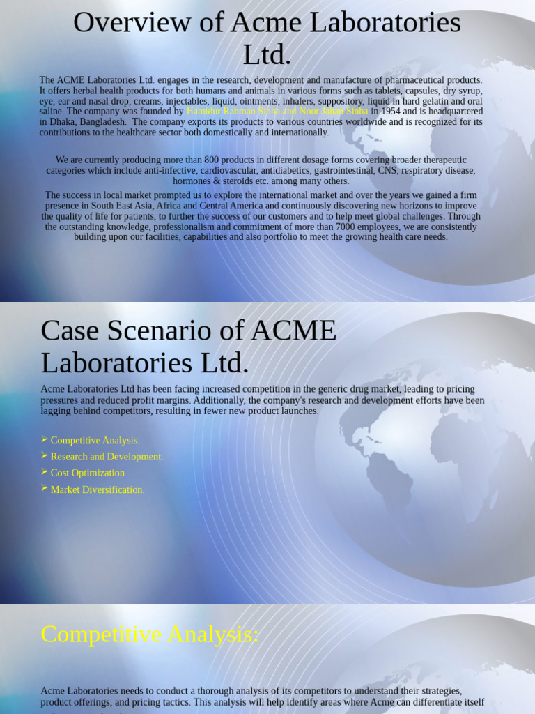 Acme Laboratories: Strategies for Growth | PDF | Research And ...