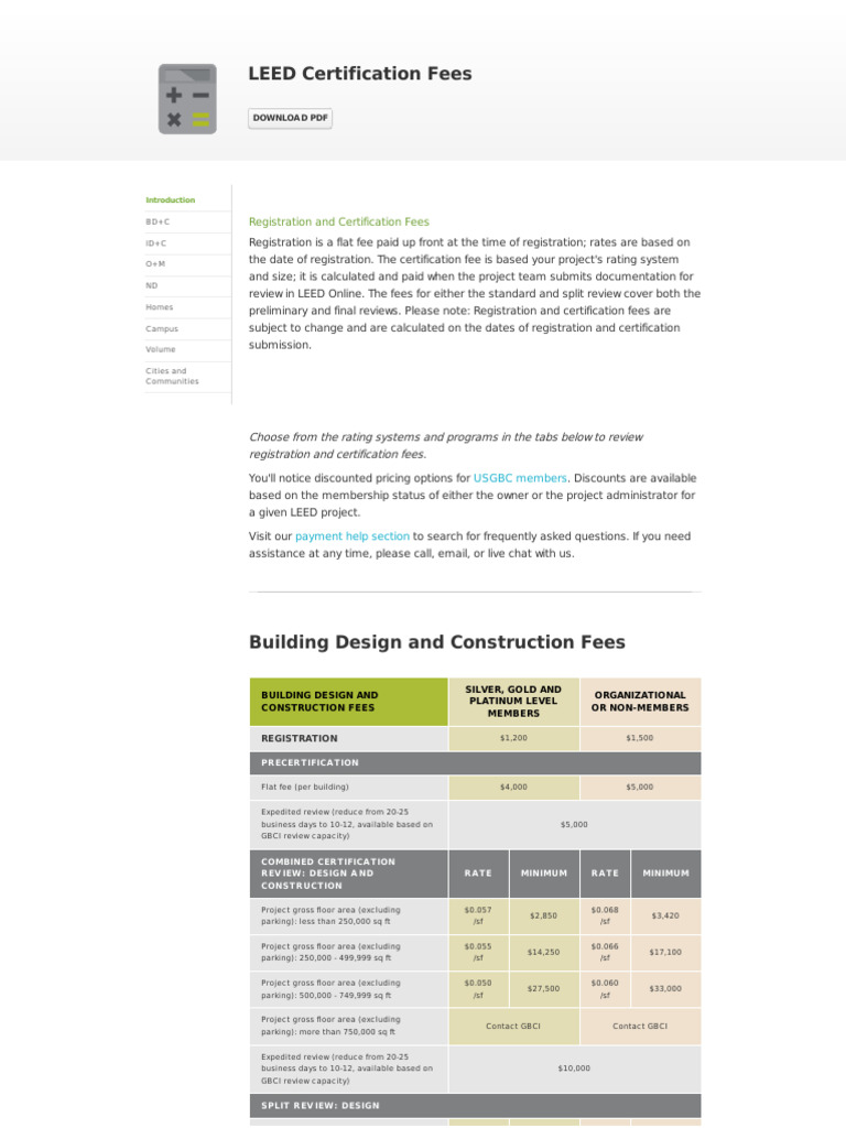 Fees | PDF | Sustainable Building | Construction Law