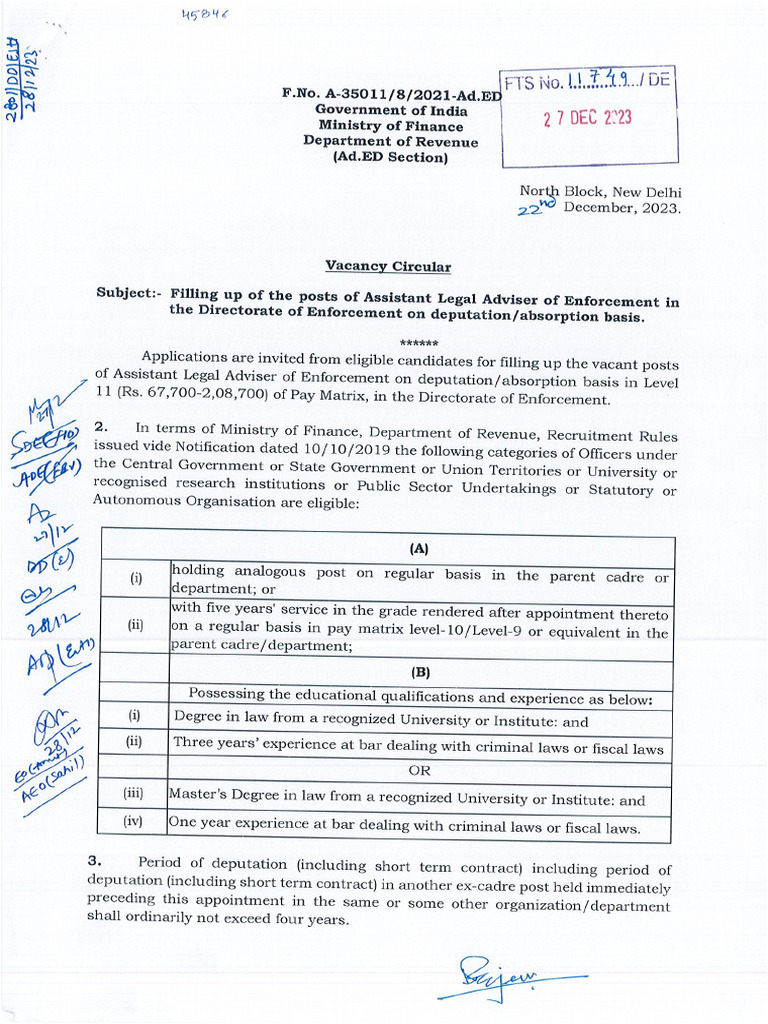 ALA Vacancy Circular | PDF