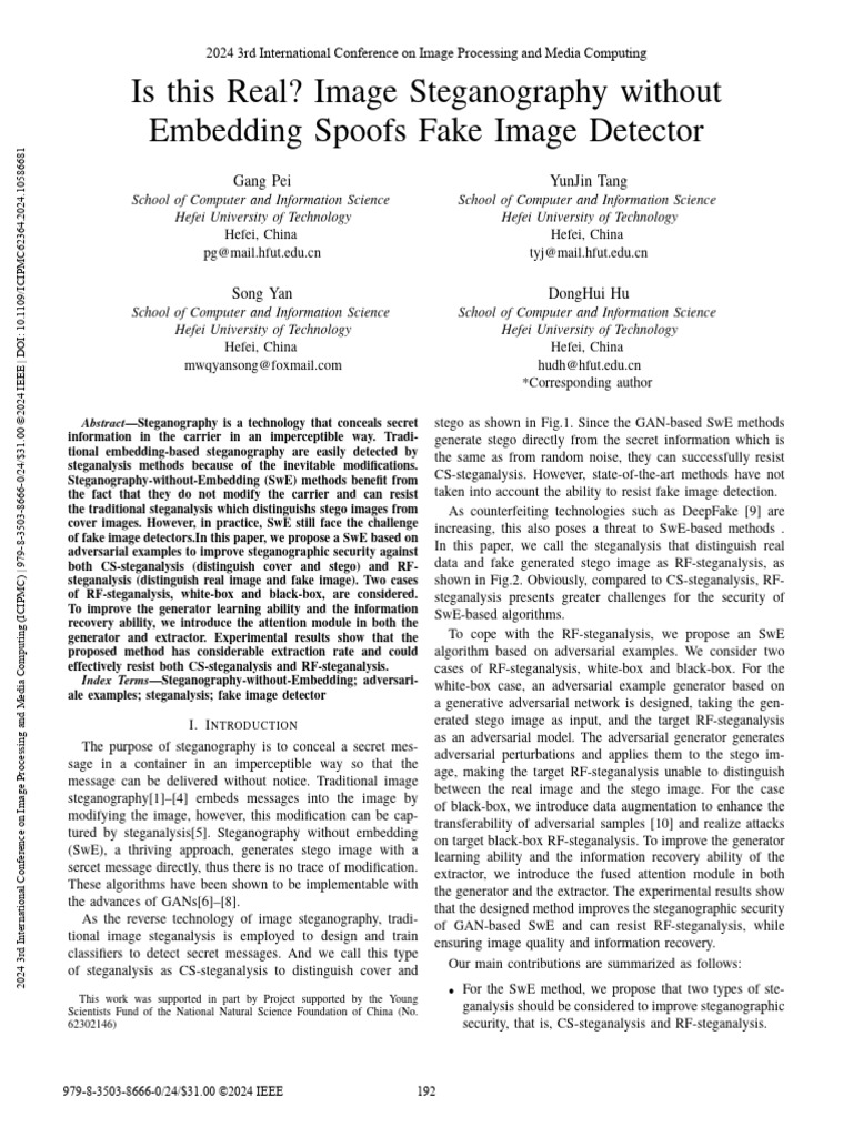 Is_this_Real_Image_Steganography_without_Embedding_Spoofs_Fake_Image_Detector | PDF | Applied ...