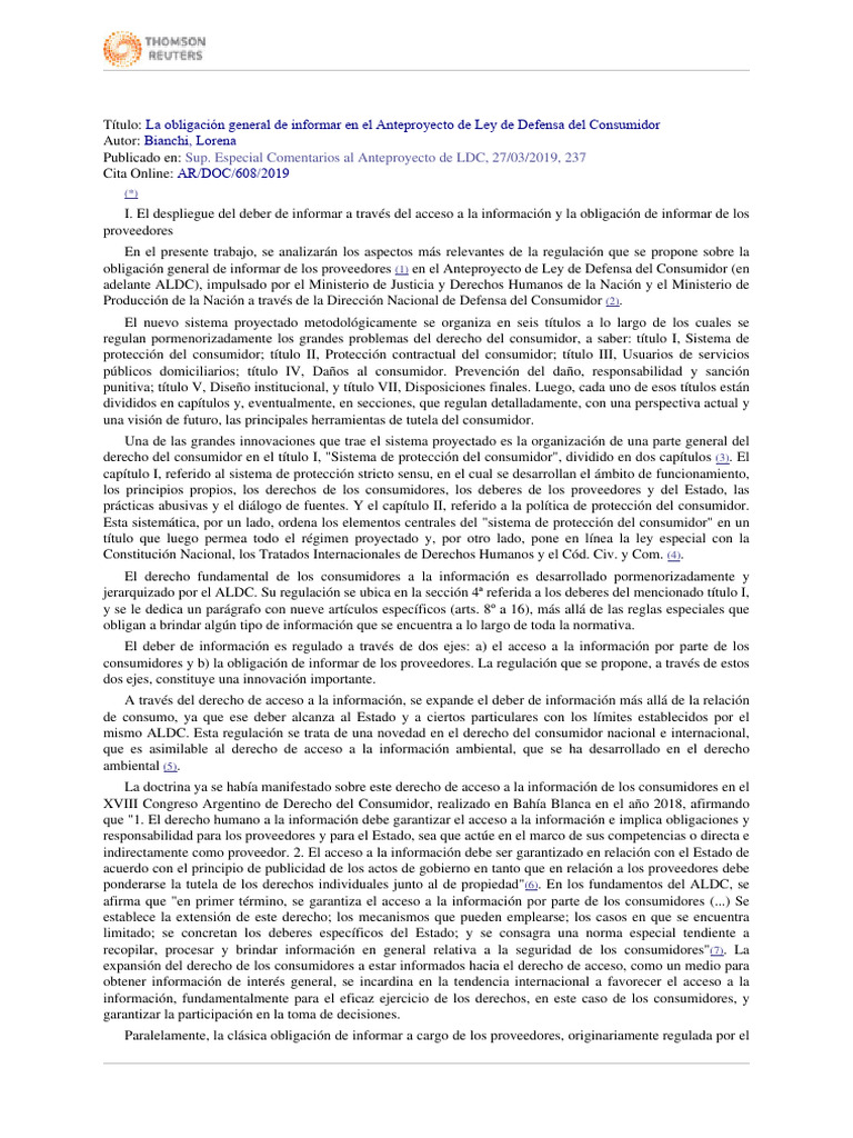 Obligación de Informar en ALDC | PDF | Protección al Consumidor | Los ...