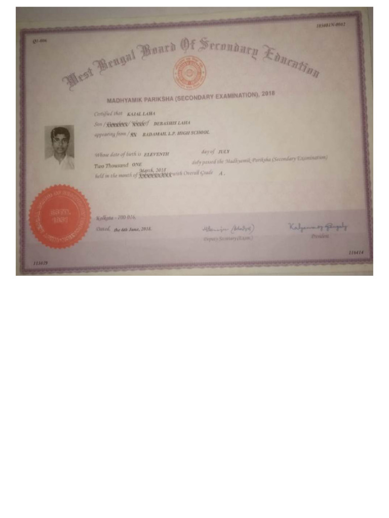 kajal certificate -compressed | PDF