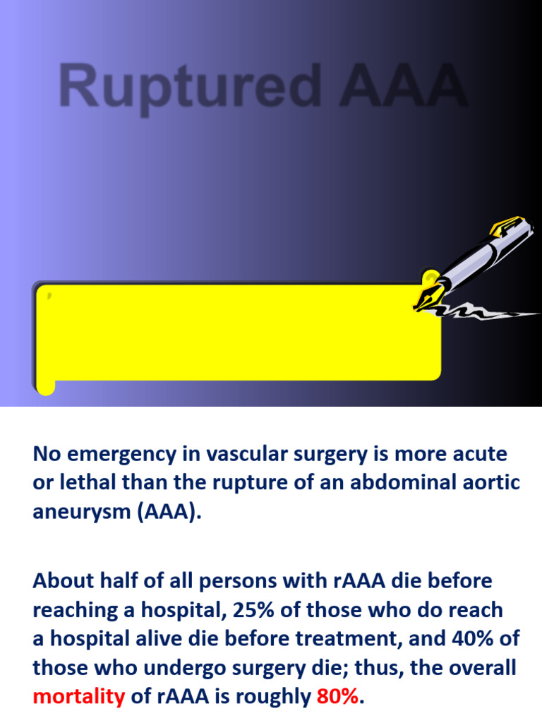 Ruptured AAA | PDF | Aorta | Ct Scan