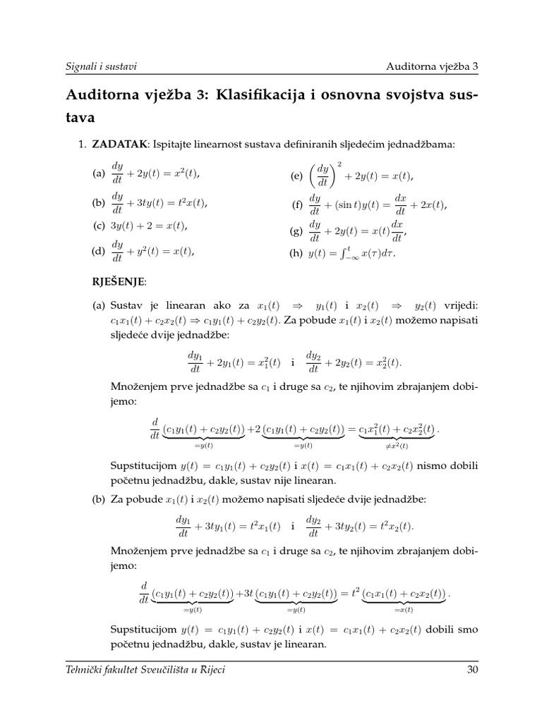 Signali I Sustavi - Auditorne - 03 | PDF