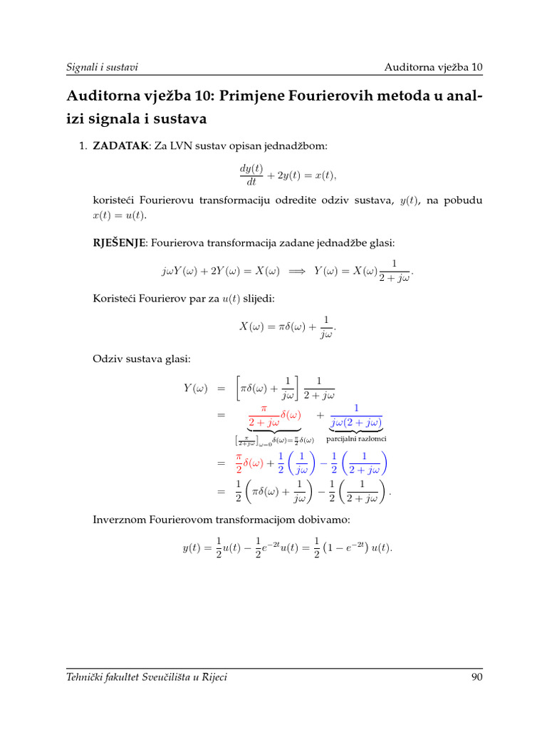 Signali I Sustavi - Auditorne - 07 | PDF
