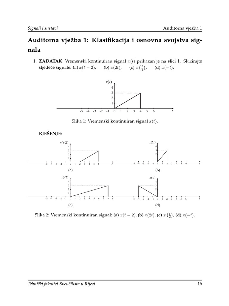 Signali I Sustavi - Auditorne - 01 | PDF