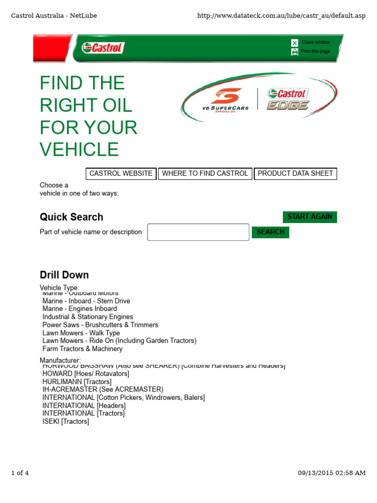 Castrol | PDF | Tractor | Lawn Mower