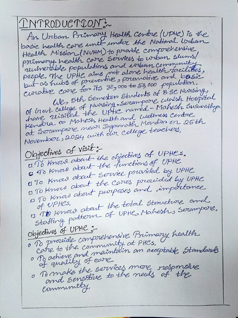 UPHC mahesh serampore | PDF