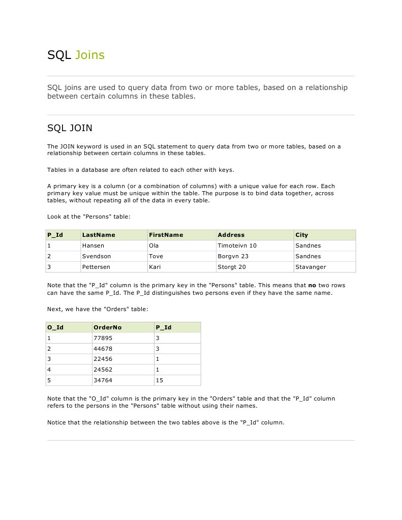 SQL Joins | PDF | Sql | Table (Database)