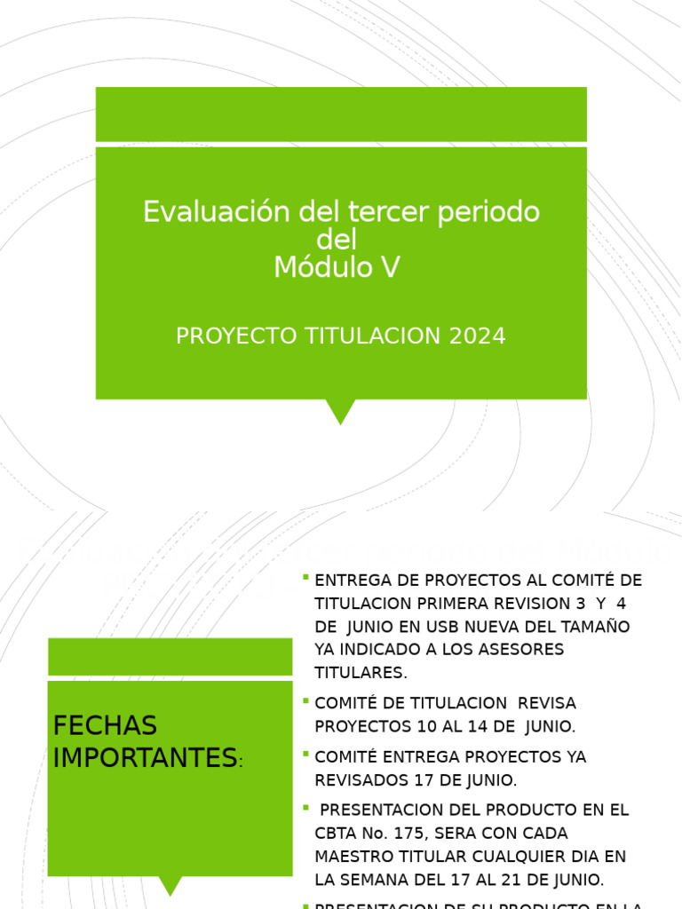 Presentacion de Indicadores para Evaluar Proyecto de Titulacion Feb - Jul 2024-1 | PDF