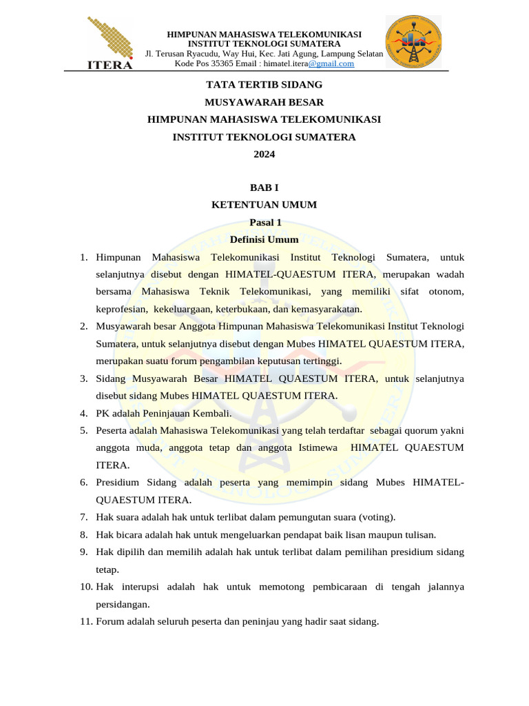 Tata Tertib Mubes 2024 | PDF