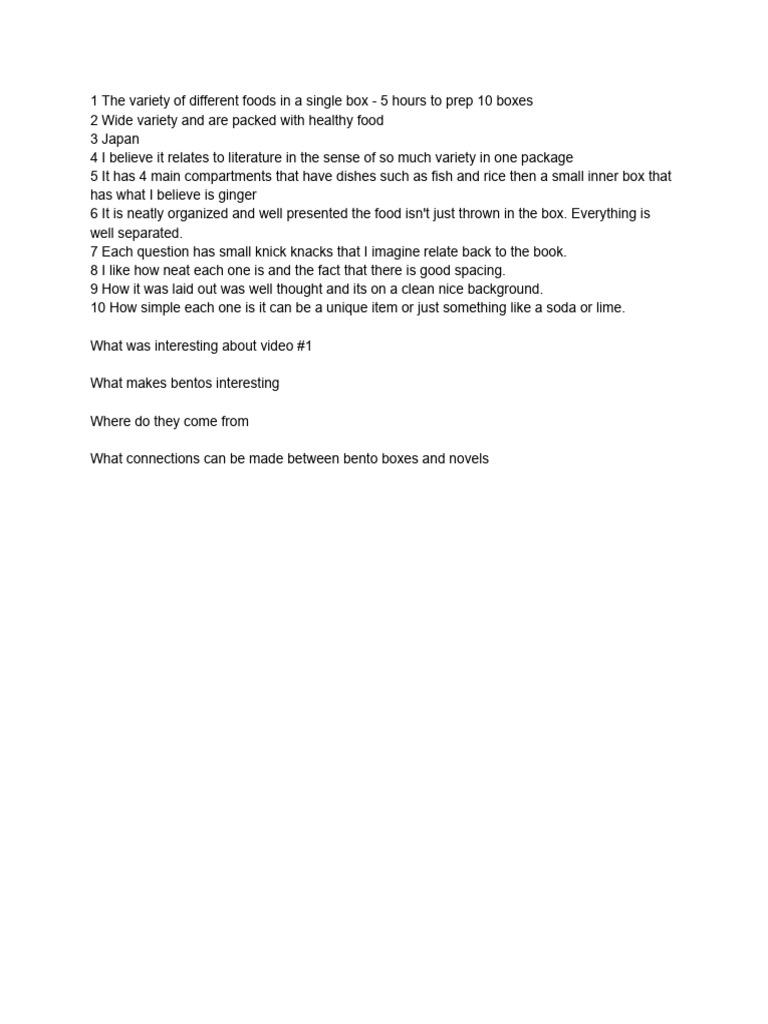 Book Bento Notes | PDF