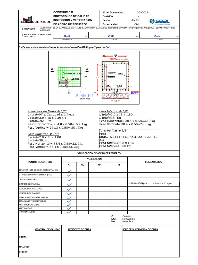 QC-C-035 Acero de Refuerzo | PDF | Sector secundario de la economía | Rieles