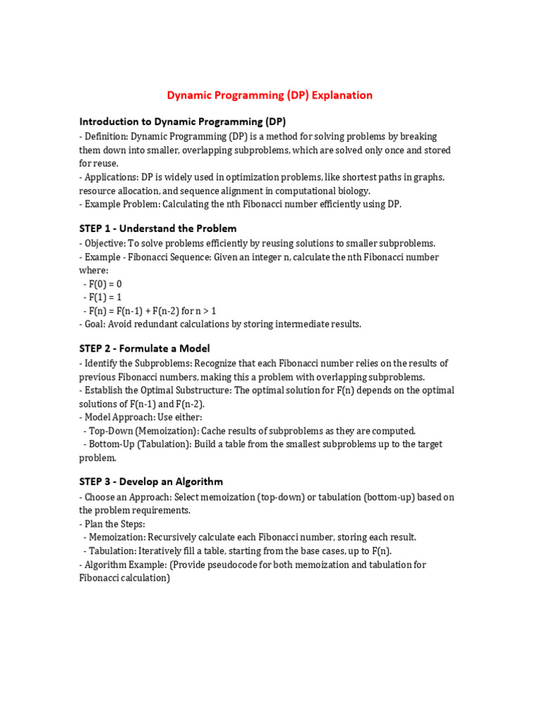 Dynamic_Programming_DP_Explanation | PDF | Dynamic Programming | Algorithms And Data Structures