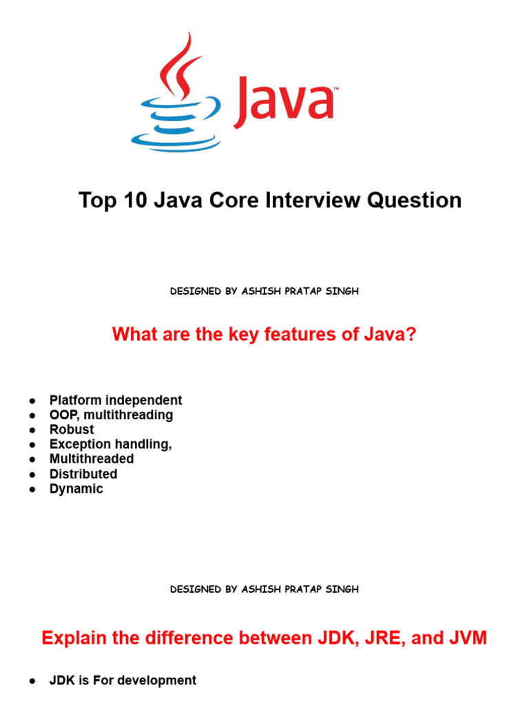 Java Core Interview Question | PDF | Java (Programming Language ... Java Core Interview Question | PDF | Java (Programming Language ...