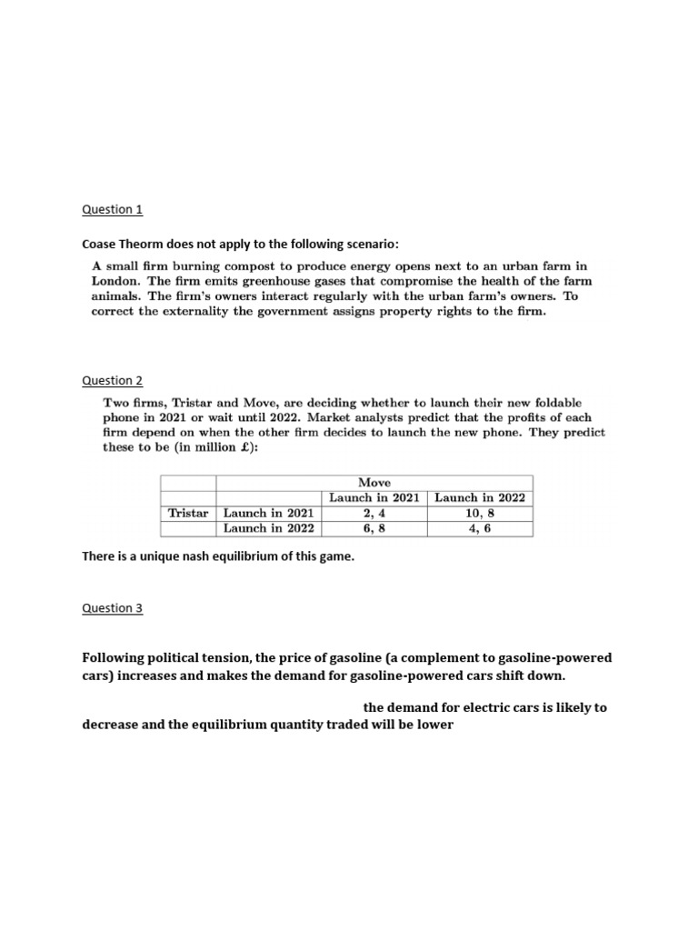 Economics Exam Questions | PDF