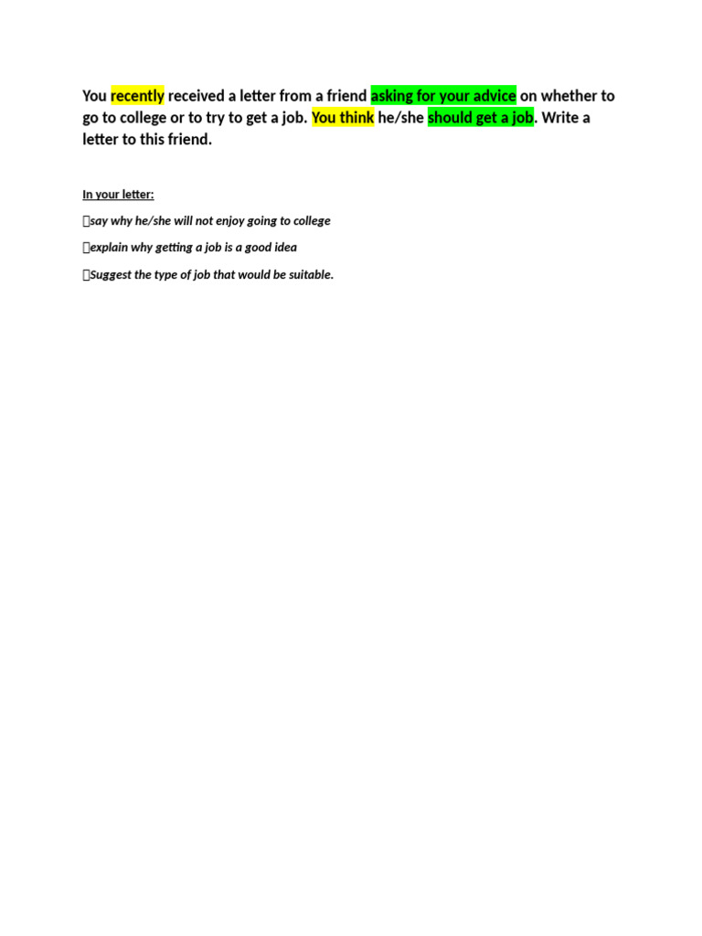 Task 1 - Letter | PDF