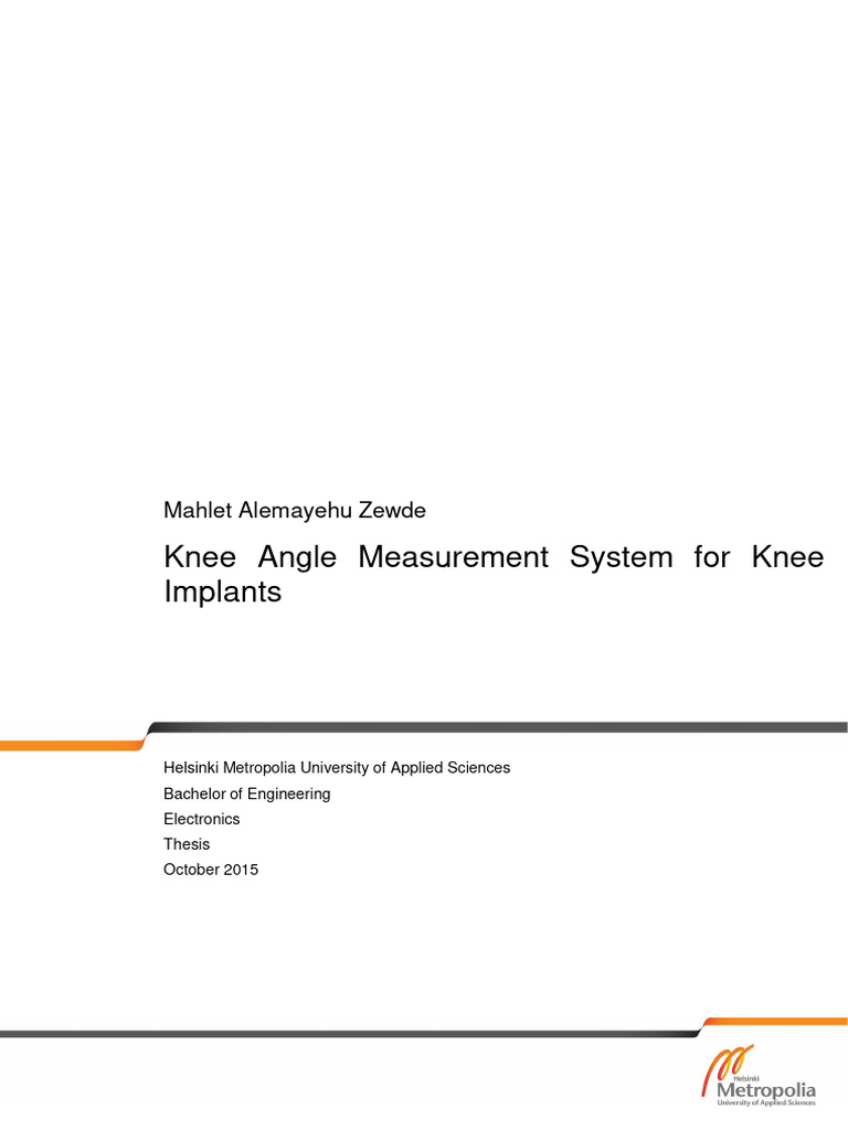 Knee Angle Measurement System For Knee I | PDF | Knee | Computer ...