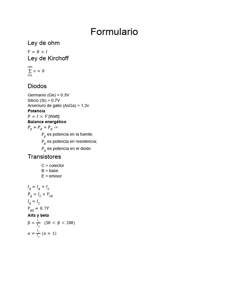 Formulario Electro | PDF