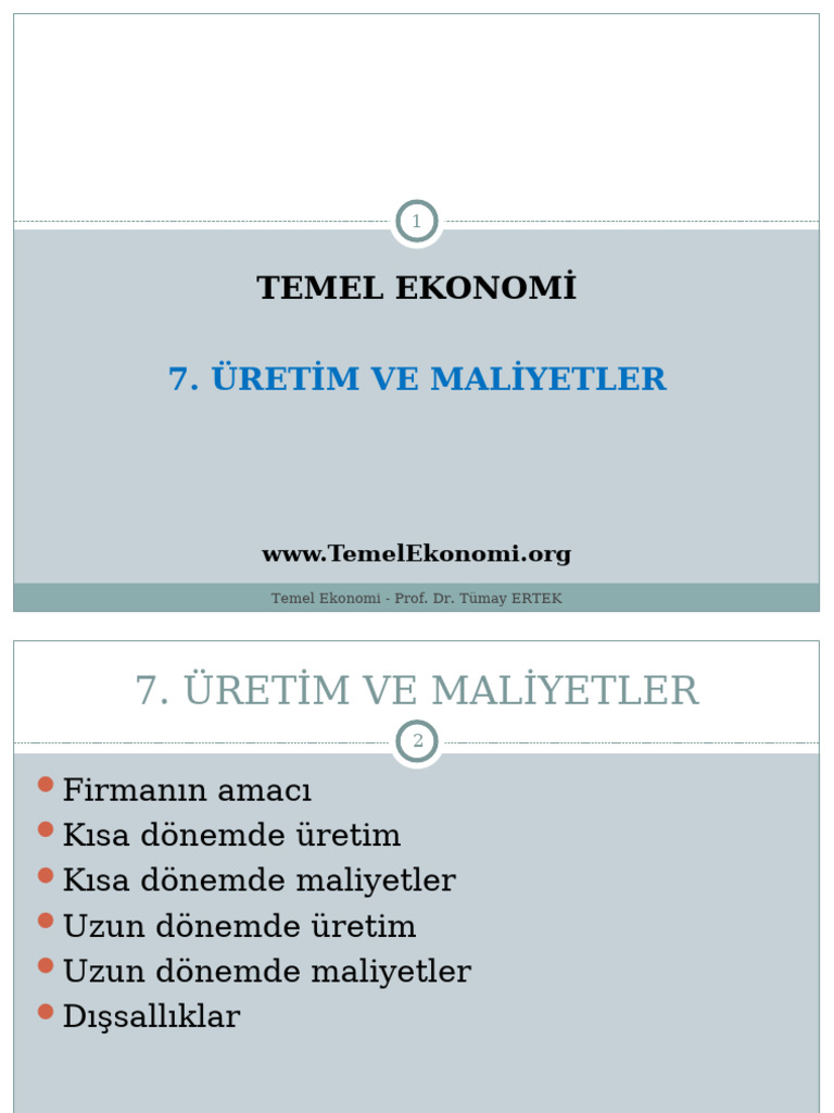 Temel Ekonomi Bolum 07 | PDF
