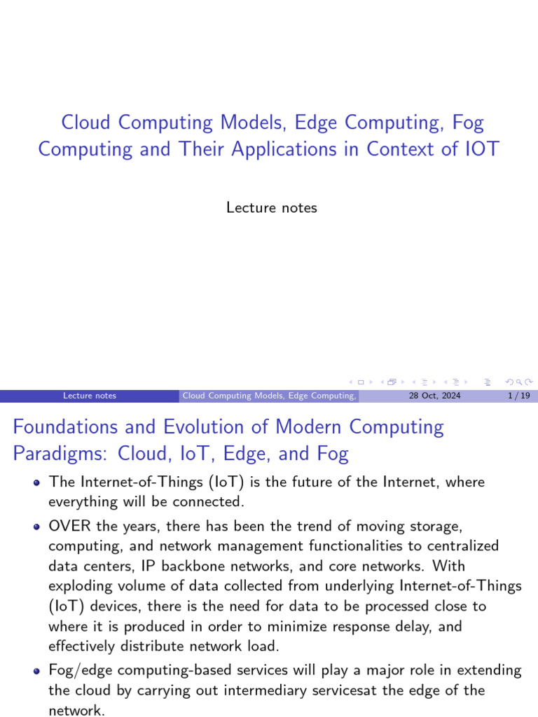 Cloud Edge and Fog Computing | PDF | Cloud Computing | Internet Of Things
