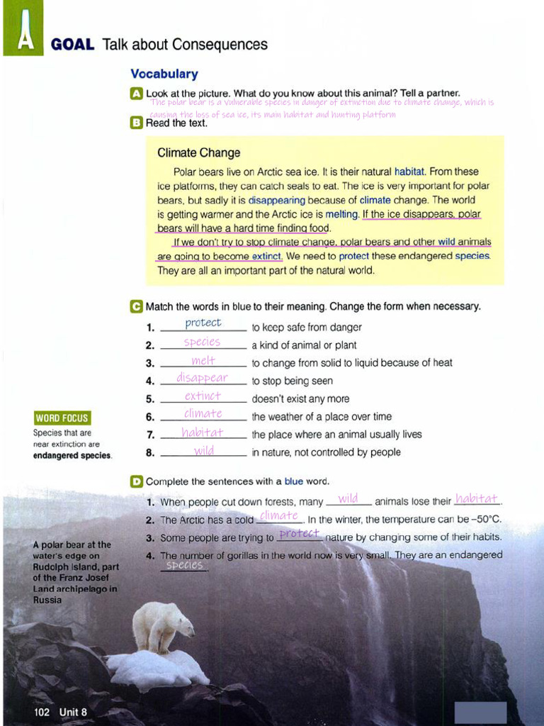 World English Level2 Ed3 Lessonc Unit8 | PDF | Extinction | Habitat