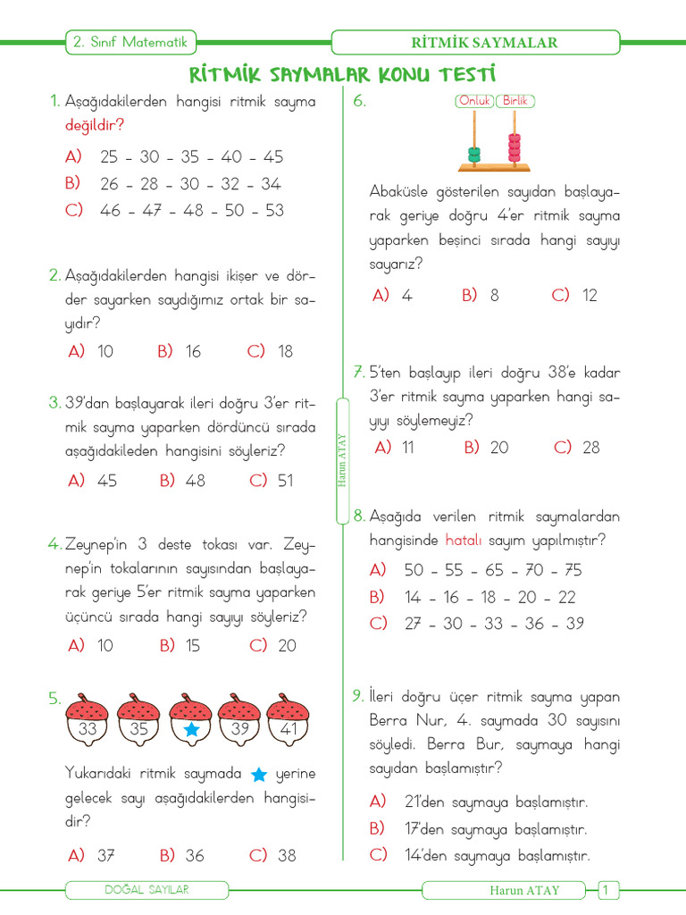 Ritmik Sayma Problemleri | PDF