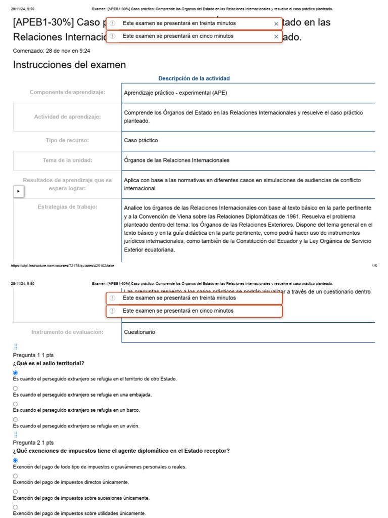 Examen - (APEB1-30%) Caso Práctico - Comprende Los Órganos Del Estado en Las Relaciones ...