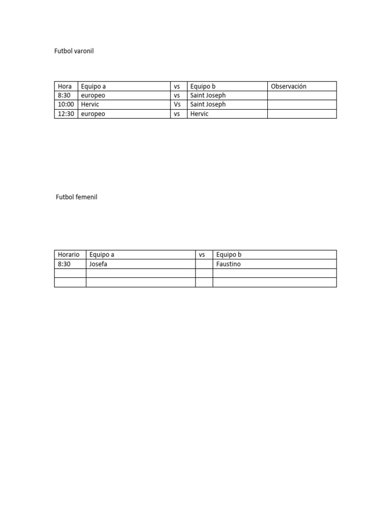 Futbol Varonil y Femenil Regional | PDF