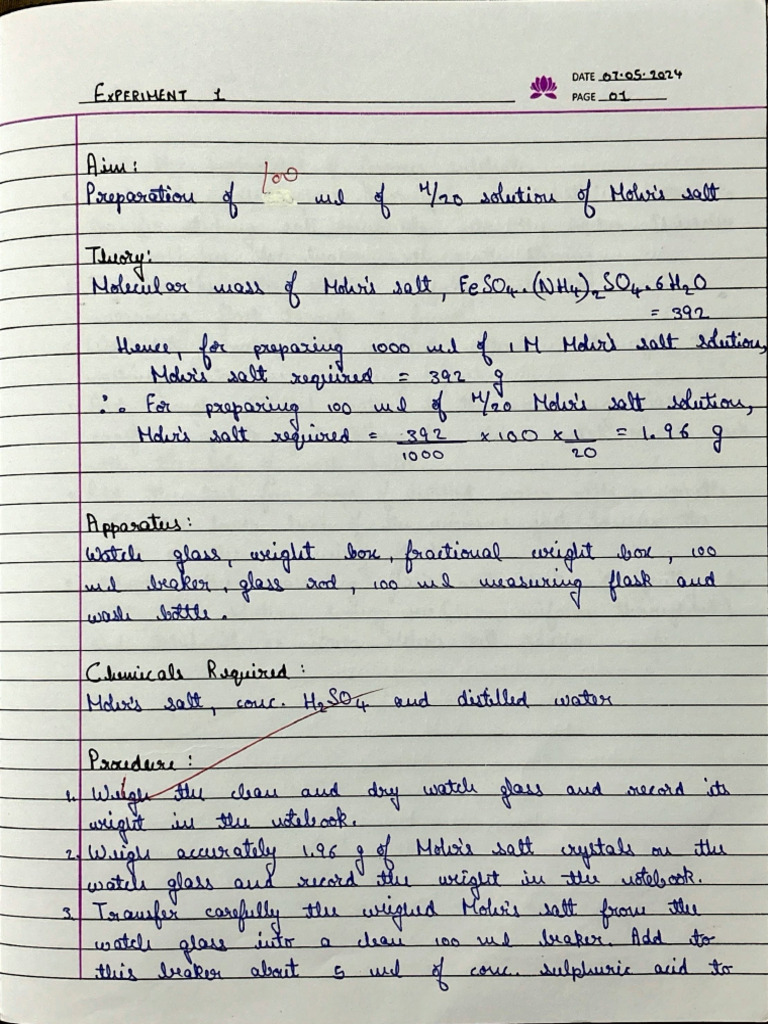 Chem Practical File | PDF