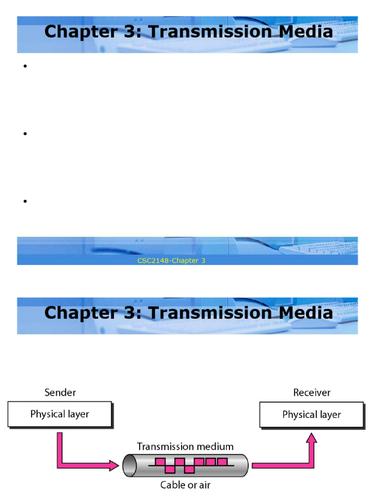 Chapter 03 - Transmission Media | PDF | Transmission Medium | Radio