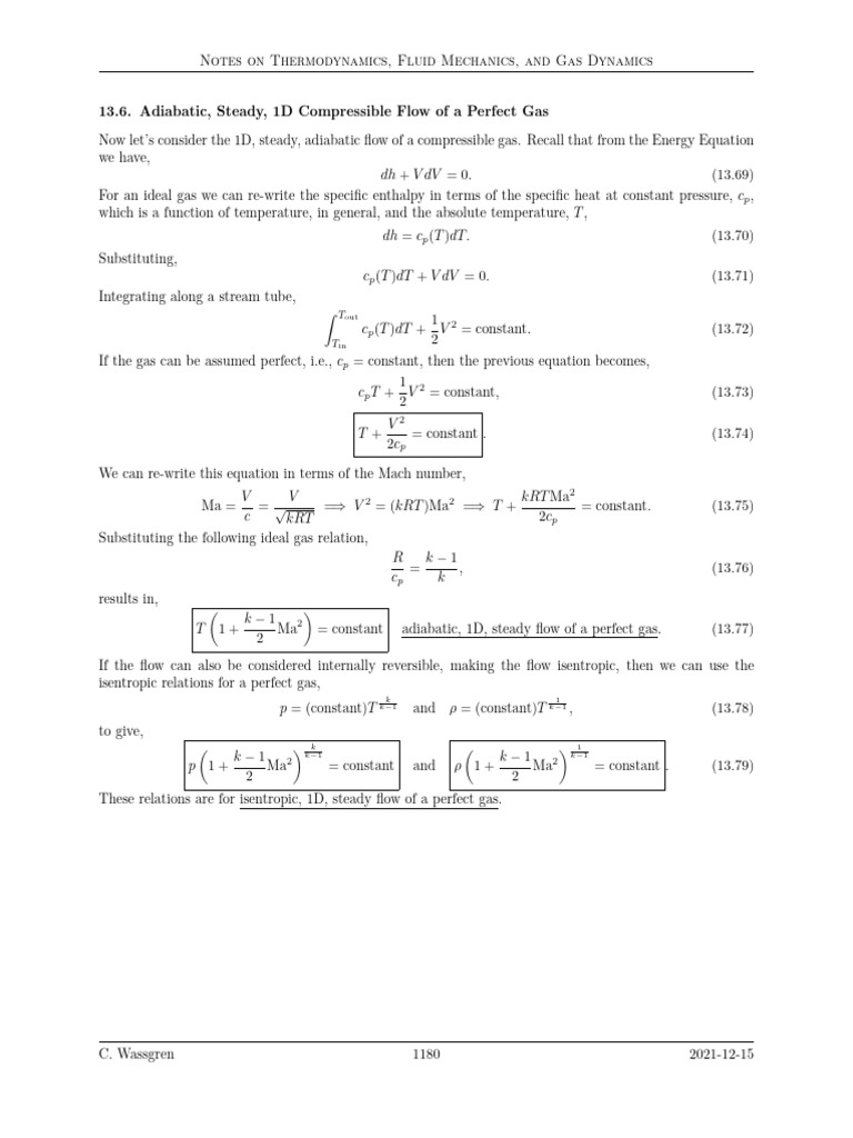 CompressibleFlow StagnationSonicConditions Reading | PDF | Fluid Dynamics | Compressible Flow
