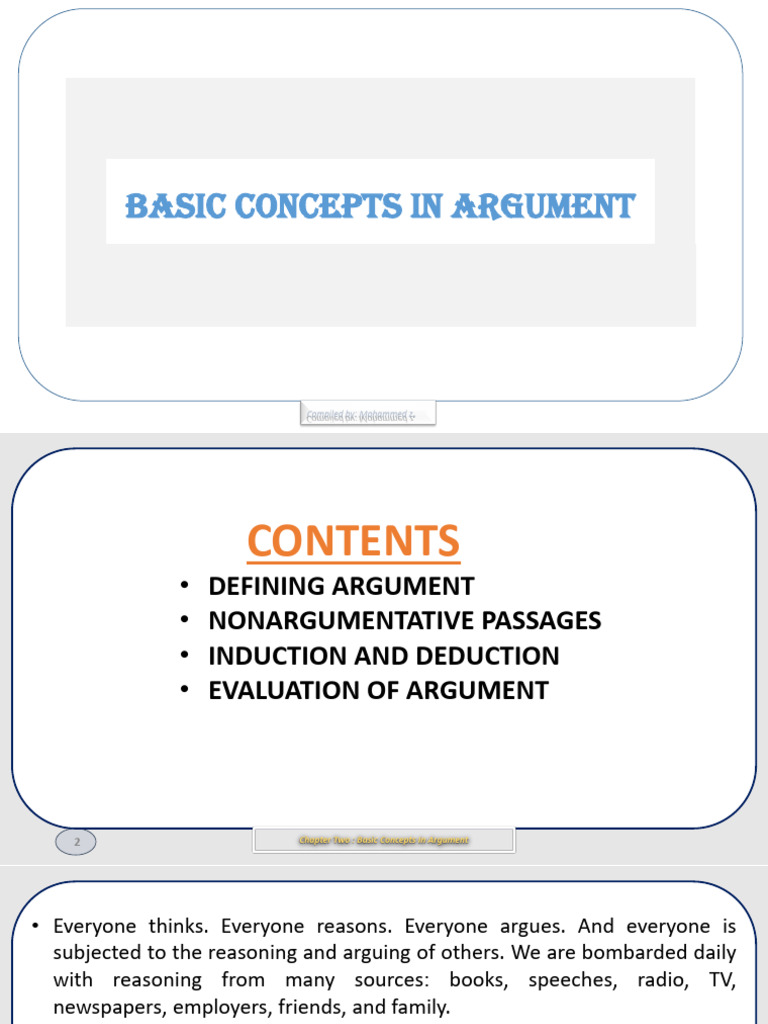 Lecture+note+basic Concepts in Argument | PDF | Argument | Deductive Reasoning