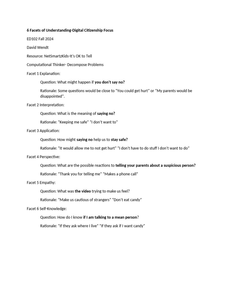 6 Facets of Understanding | PDF