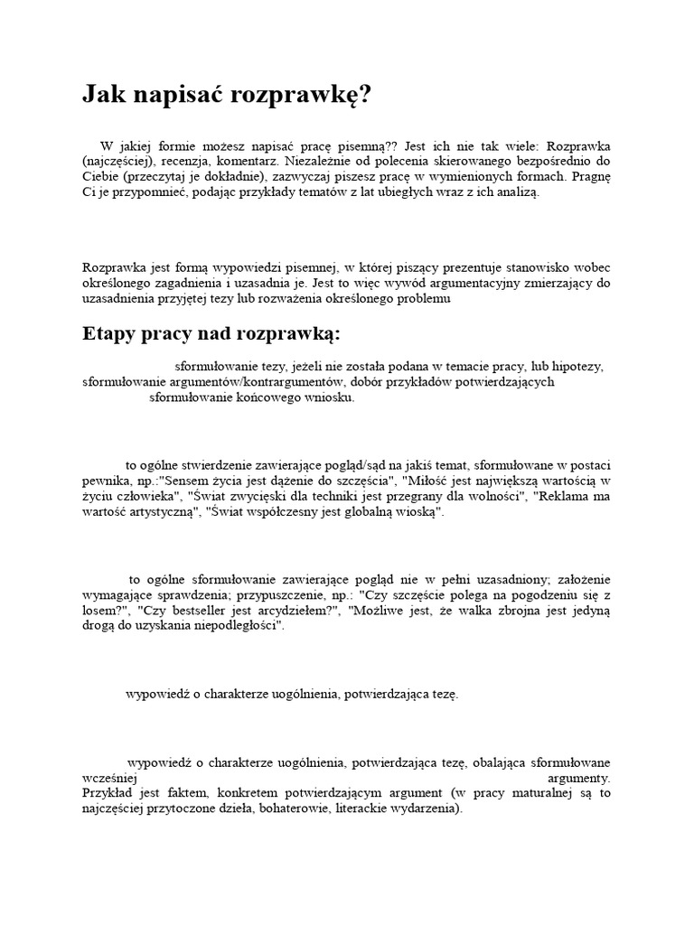 Jak Napisa_ Rozprawke | PDF