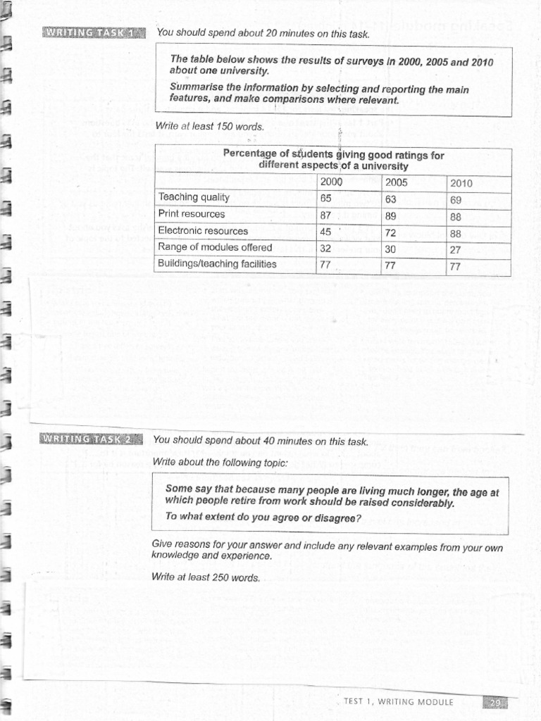 IELTS Test 1 - Writing | PDF
