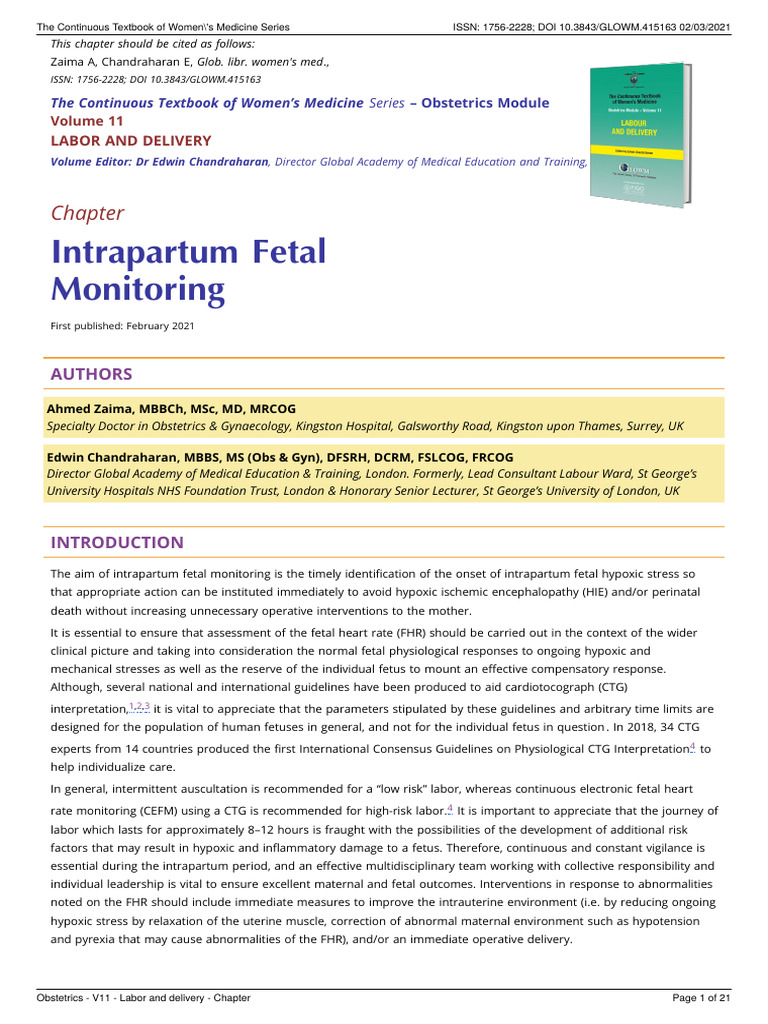 Obstetrics V11 Labor and Delivery Chapter 1614664949 | PDF | Childbirth | Clinical Medicine
