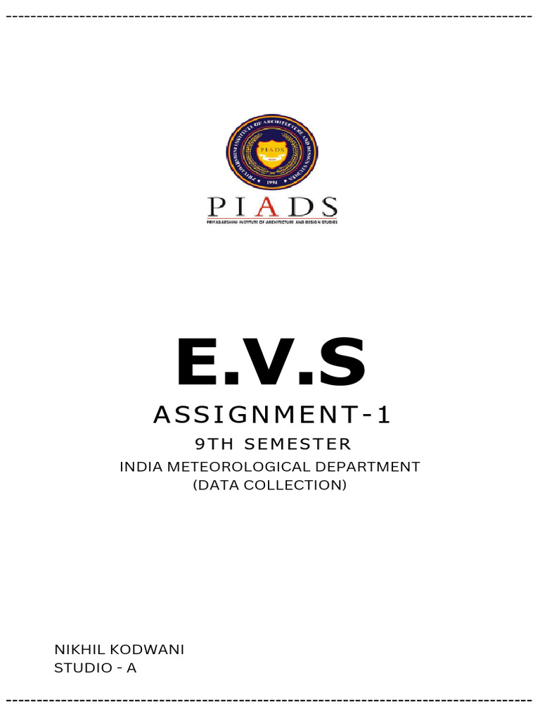 Evs Assignment-1 Nikhil Kodwani | PDF
