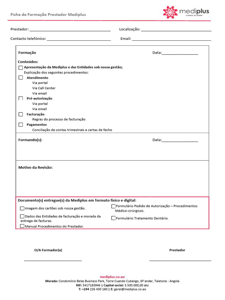 Formação para Prestadores Mediplus | PDF